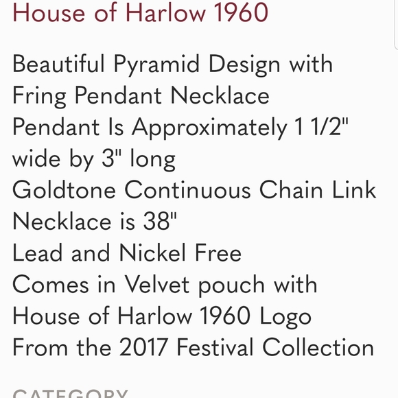 House of Harlow 1960 | Jewelry | House Of Harlow 96 Fringe Pyramid ...